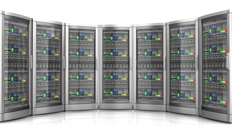Network Workstation Servers 3d Illustration Stock Illustration ...
