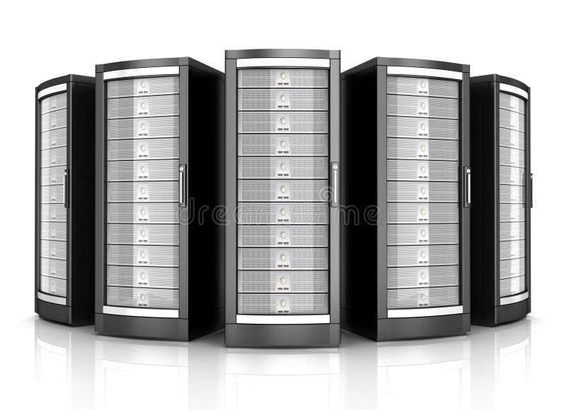 Network Workstation Servers 3d Illustration Stock Illustration ...