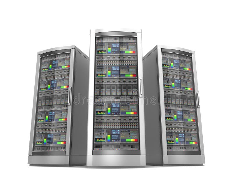 Network Workstation Servers 3d Illustration Stock Illustration ...