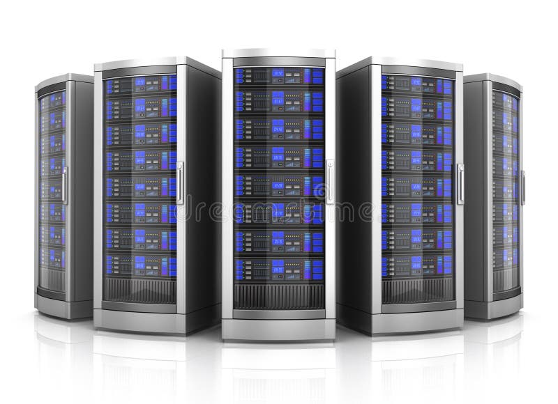 Network Workstation Servers 3d Illustration Stock Illustration ...