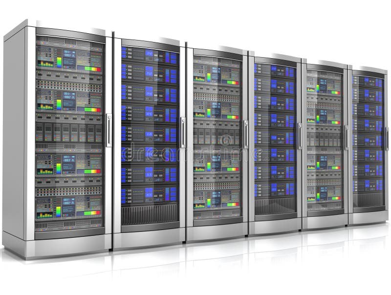 Network Workstation Servers 3d Illustration Stock Illustration ...