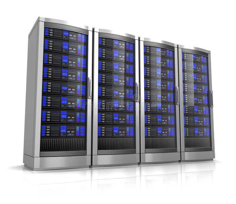 Network Workstation Servers 3d Illustration Stock Illustration ...