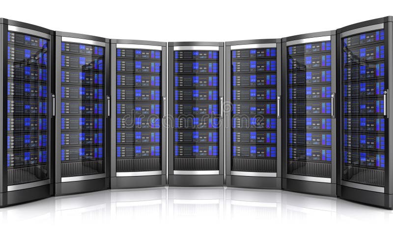Network Workstation Servers 3d Illustration Stock Illustration ...