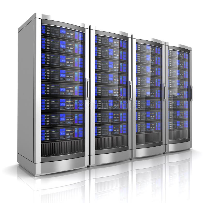 Network Workstation Servers 3d Illustration Stock Illustration ...