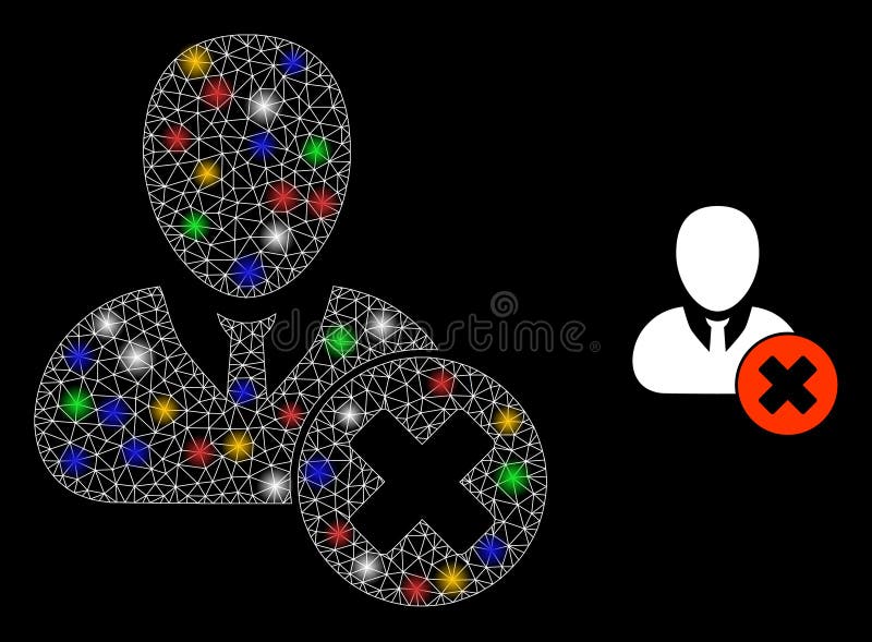 Network Wrong User Glare Icon with Colored Glare Spots Stock Vector ...