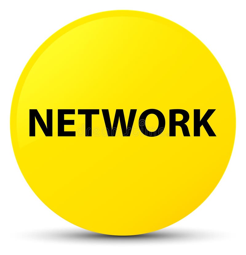 Network Yellow Round Button Stock Illustration - Illustration of system ...