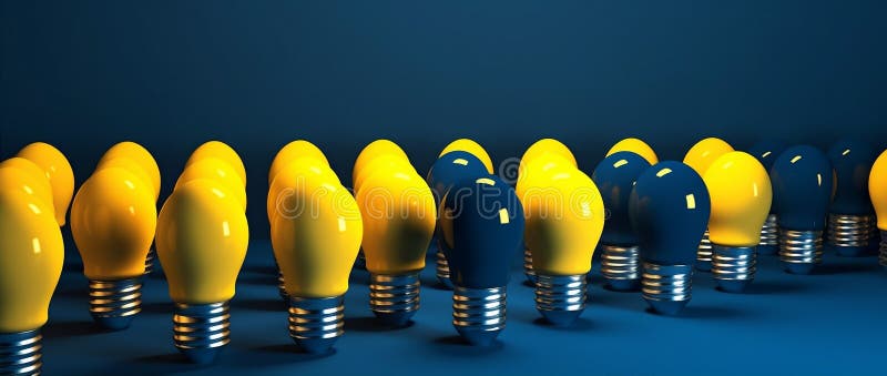 Bulb Blue Power Idea Energy Yellow Creative Background Innovation ...