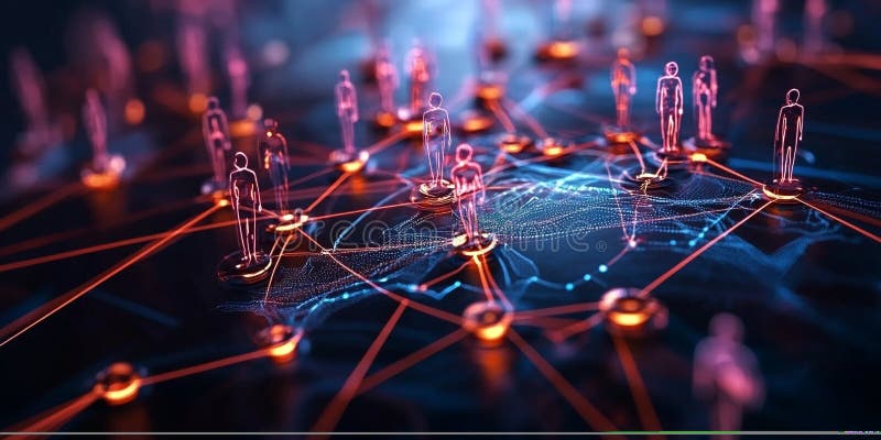 Networked Connections. Futuristic Depiction of Interconnected Digital ...