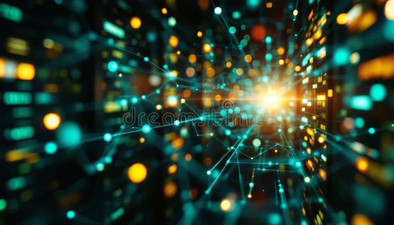 Networked Data Stream: a Futuristic, Bright Abstract Visualization ...