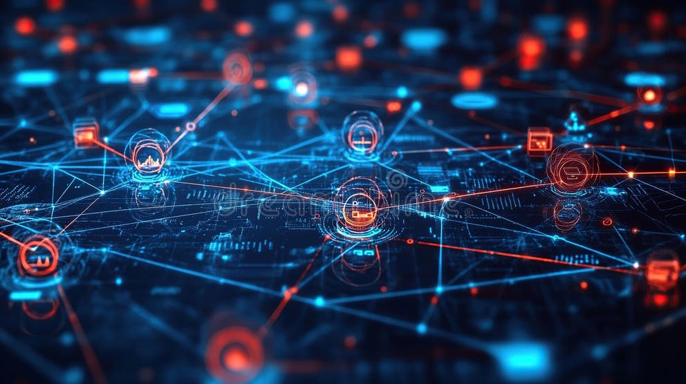 Networked Digital Interface, Data Flow, Global Connections, Showing ...