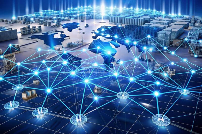 Networked Distributed Manufacturing System Stock Illustration ...