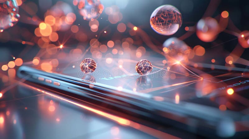 Networked Mobile Interface stock illustration. Illustration of creative ...