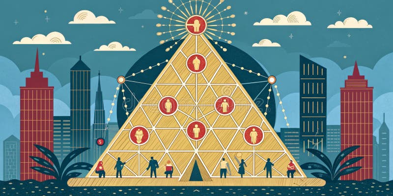 Networked Pyramid Illustration, Social Structure, Hierarchy ...