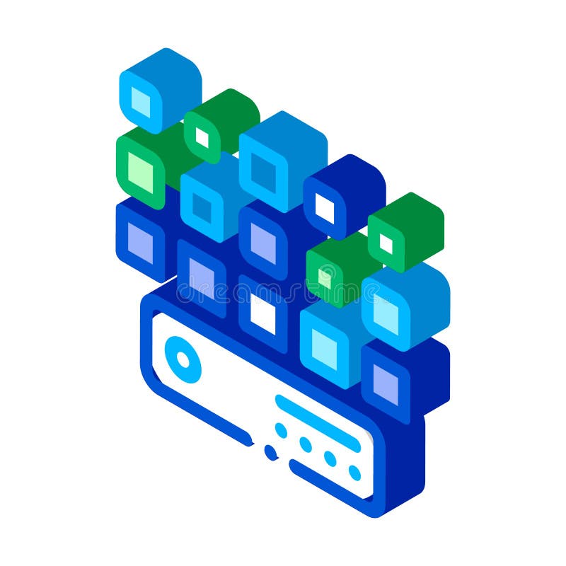 Networking Artificial Big Data Center Isometric Icon Vector ...