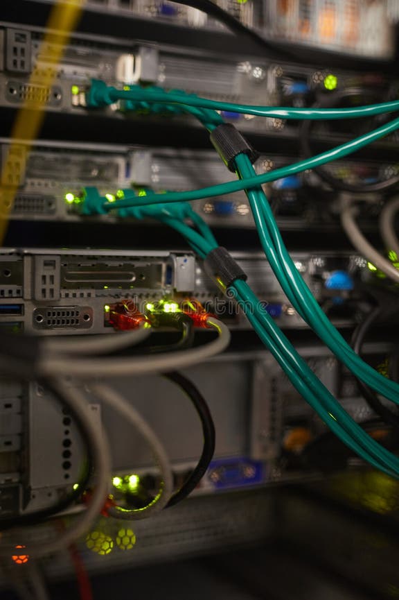Networking Cables Connect Servers in Data Center Stock Photo - Image of ...