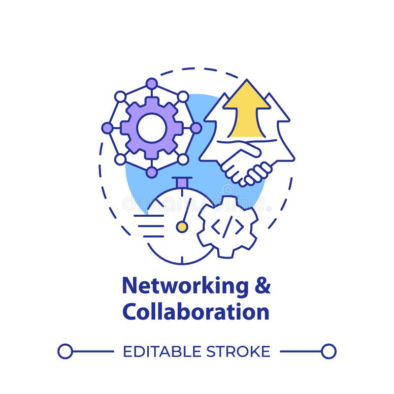 Networking and Collaboration Multi Color Concept Icon Stock Vector ...