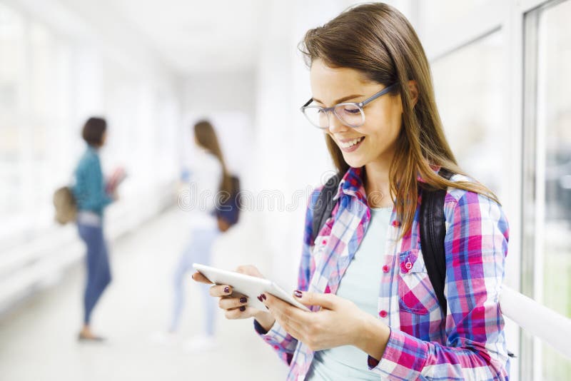 Networking in college stock image. Image of addict, portrait - 73957029