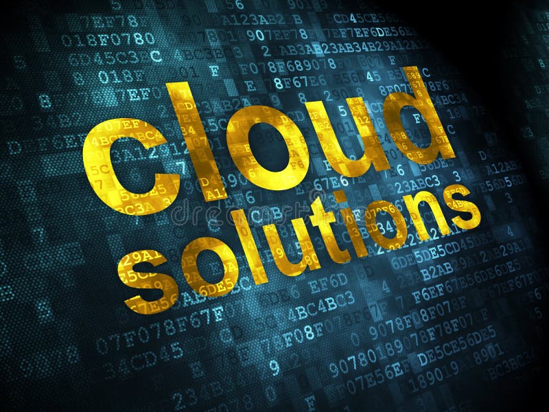 Networking Concept: Cloud Solutions on Digital Background Stock ...