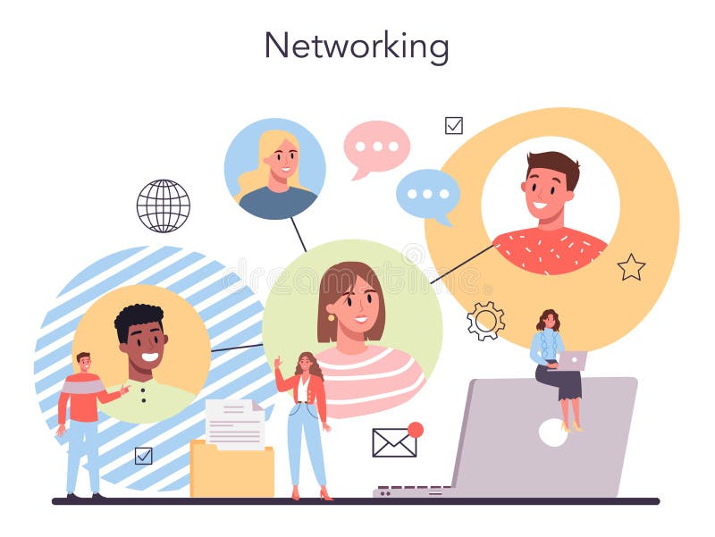 Networking Concept. Customer Relations Idea Stock Vector - Illustration ...