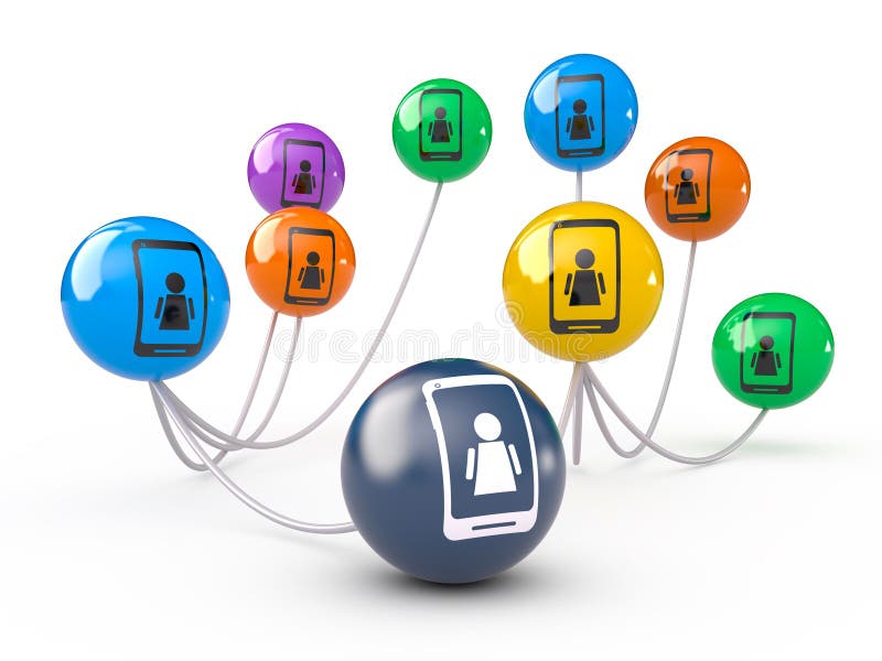 Networking concept, 3D stock illustration. Illustration of blue - 58440842