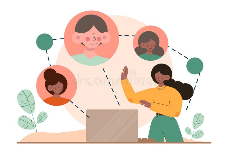 Networking Concept Set. People Collaboration, Global Connection Stock ...