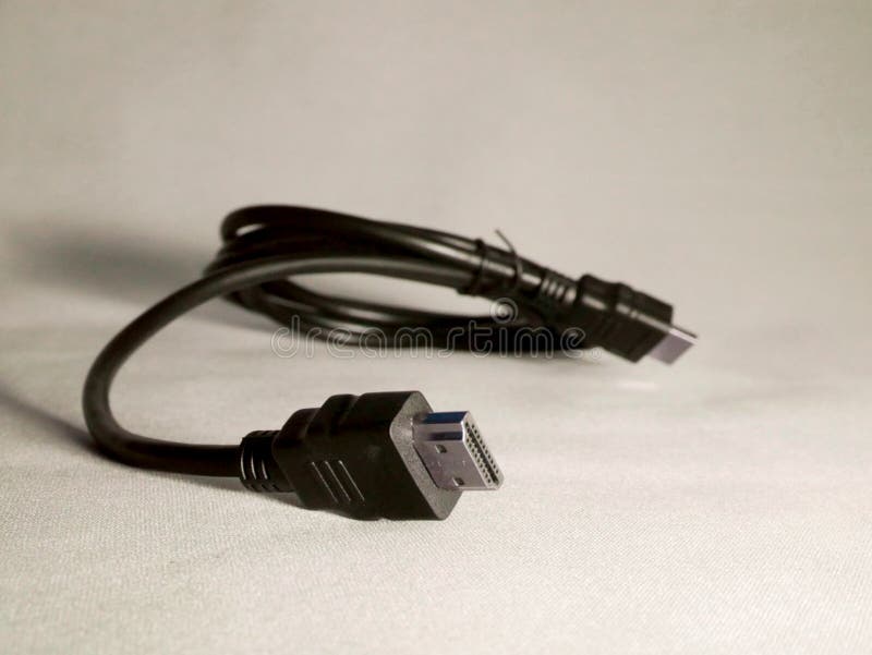 Connection Data Transfer Cable Port Closeup View on White Backdrop ...