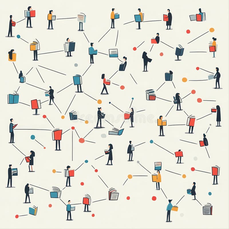 Networking Connections among Professionals Modern Office Space ...