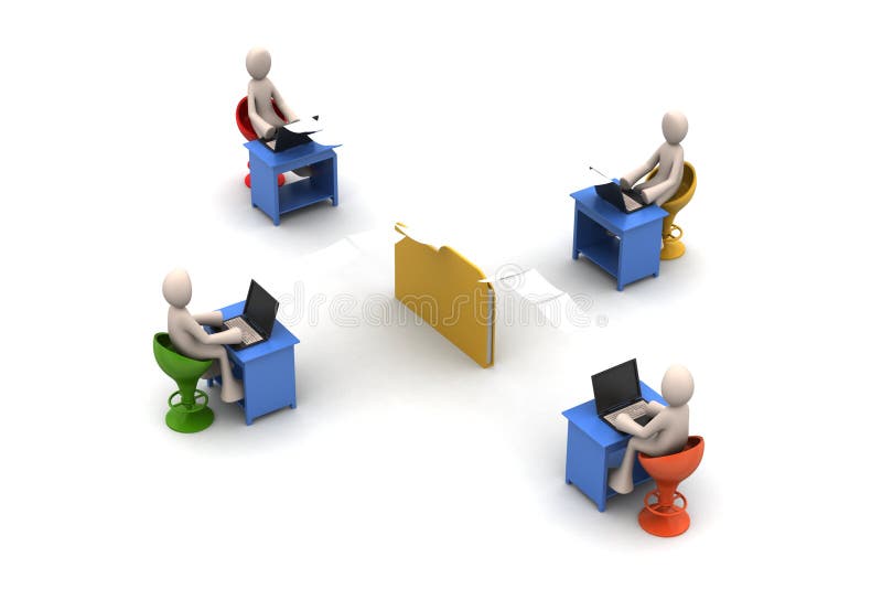 Networking And Data Sharing Stock Illustration - Illustration of ...