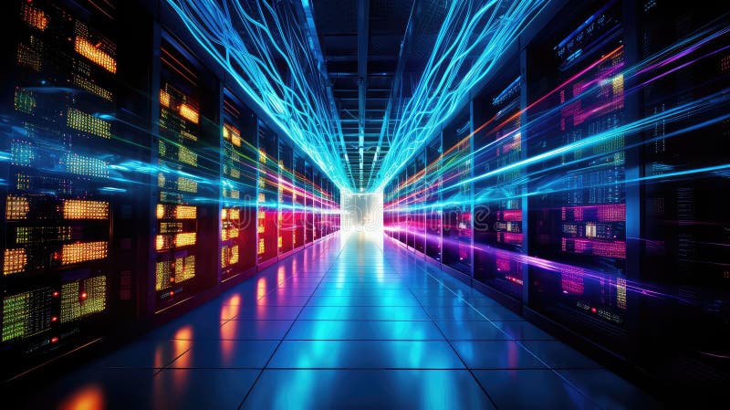 Networking data streams stock illustration. Illustration of tech ...