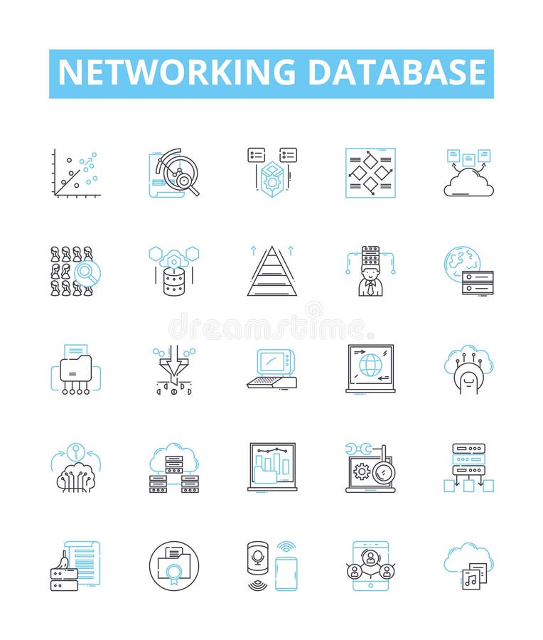 Networking Database Vector Line Icons Set. Network, Database, SQL ... Networking Database Vector Line Icons Set. Network, Database, SQL ...