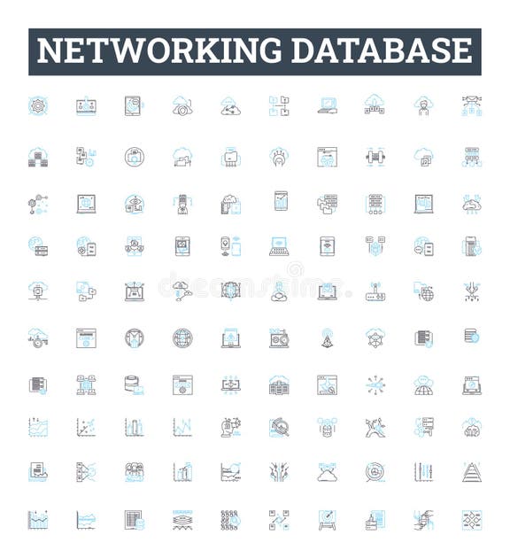 Networking Database Vector Line Icons Set. Network, Database, SQL ...