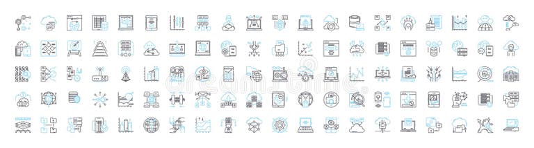 Networking Database Vector Line Icons Set. Network, Database, SQL ...