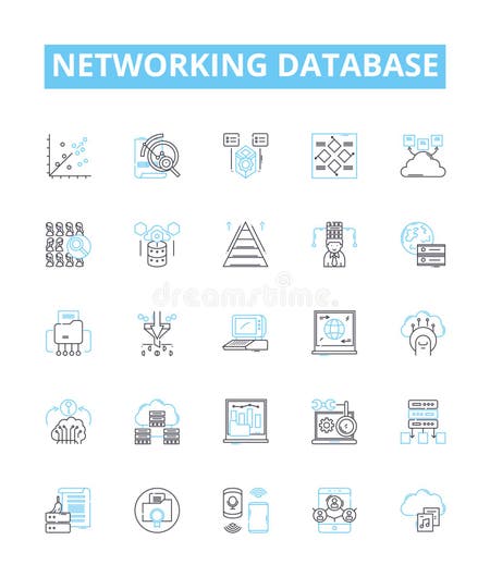 Networking Database Vector Line Icons Set Network Database Sql