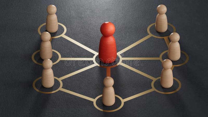 Networking Design.Organized Groups Managed by a Leader Stock ...