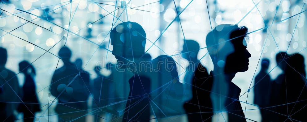 Networking: the Digital and Human Connection Stock Illustration ...