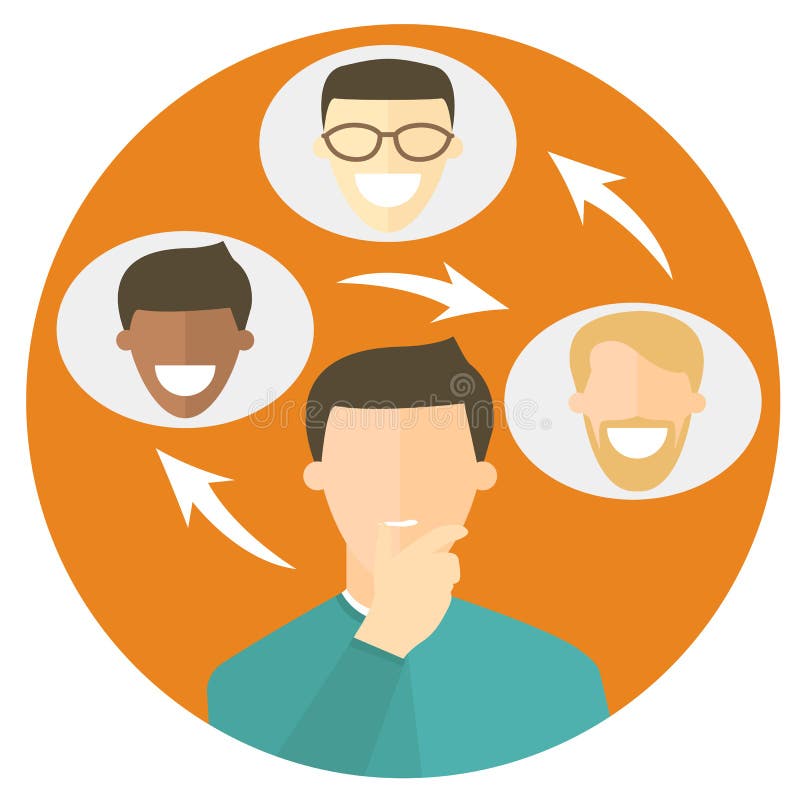 Networking Flat Design Icon. Social Network Sign Stock Vector ...