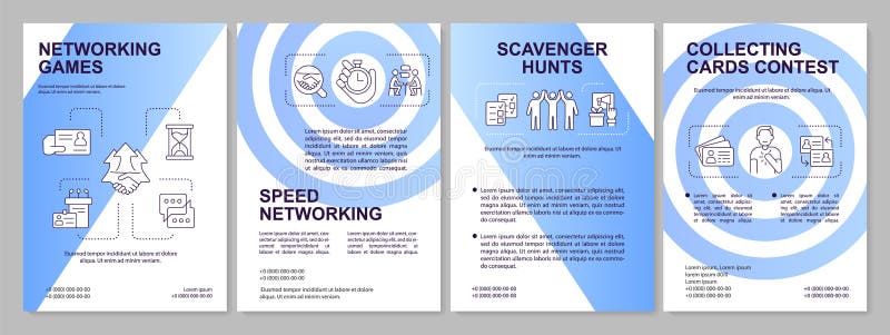 Networking Icebreaker Games Blue Gradient Brochure Template Stock ...