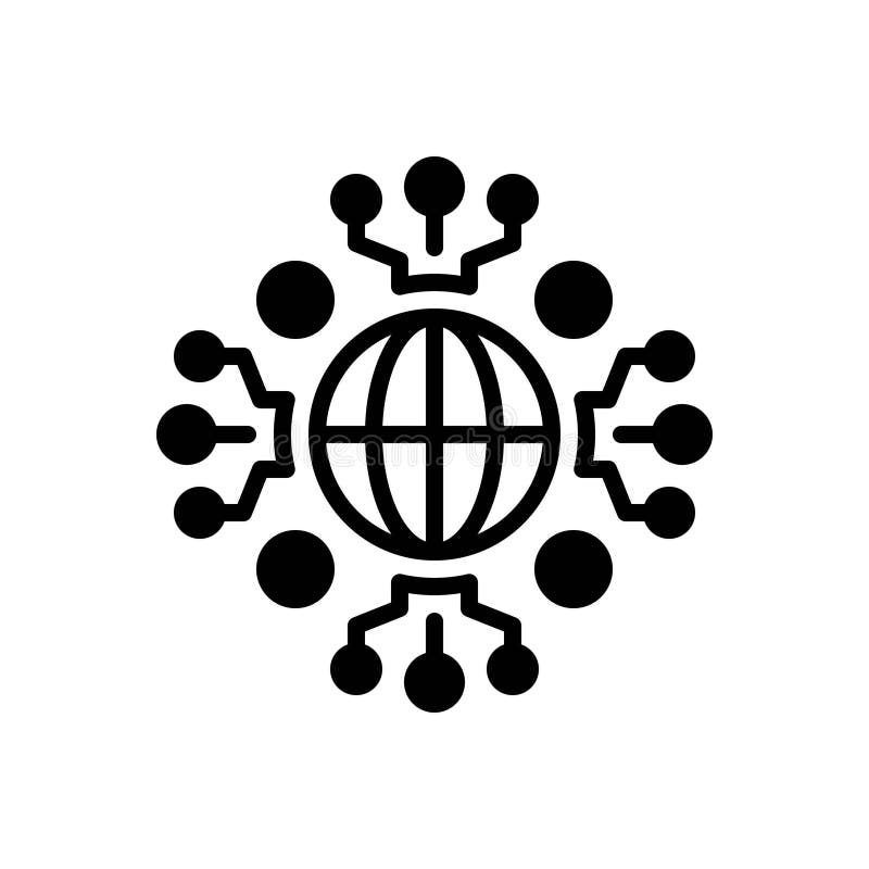 Black Solid Icon for Networking, Connecting and Network Stock ...