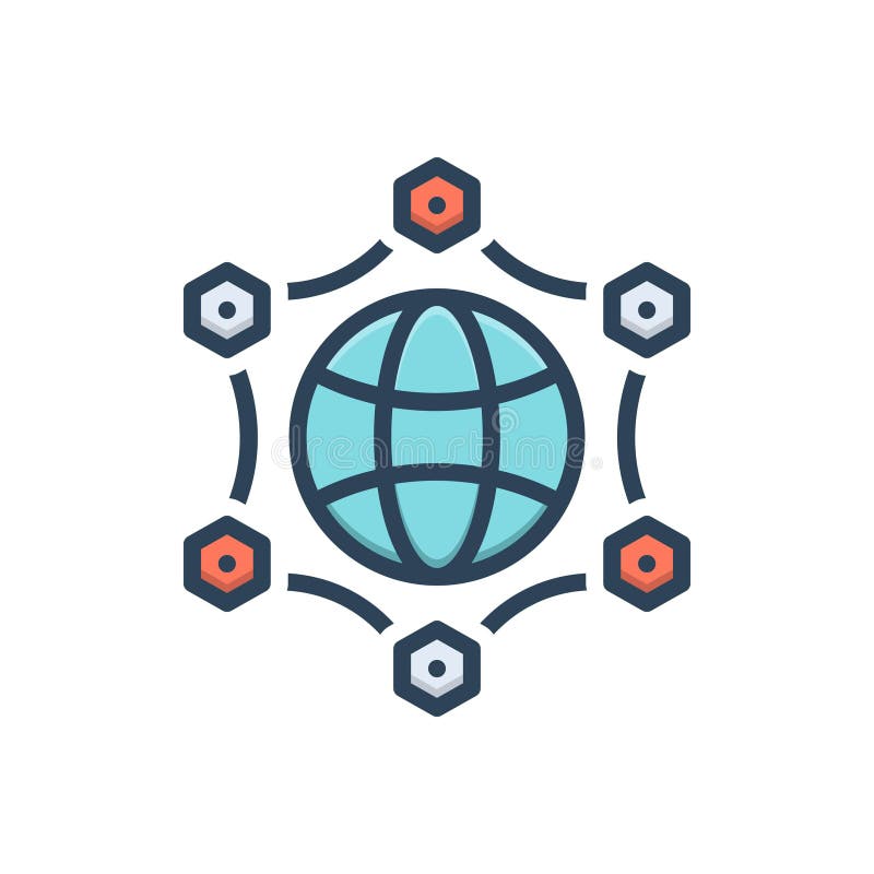 Color Illustration Icon for Networking, Socializing and Link Stock ...