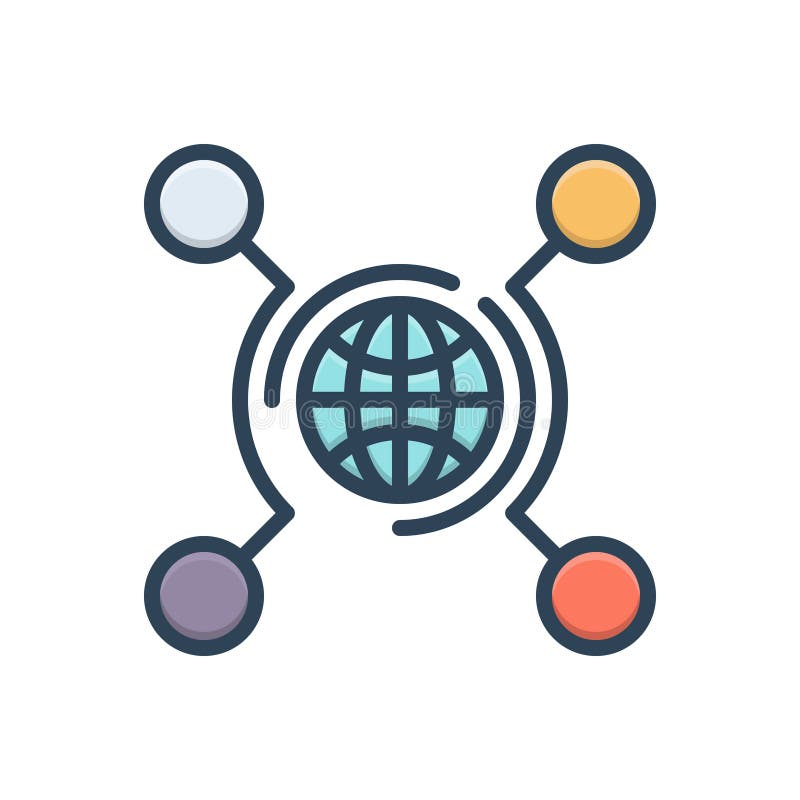 Color Illustration Icon for Networking, Technology and Digital Stock ...