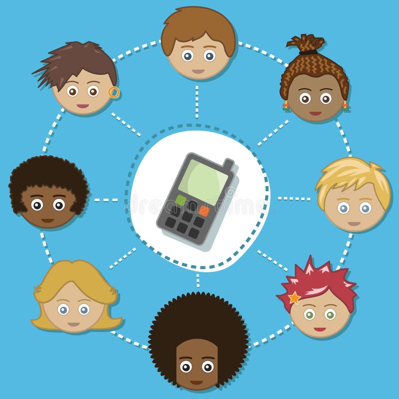 Networking Kids with Computer Stock Vector - Illustration of wireless ...