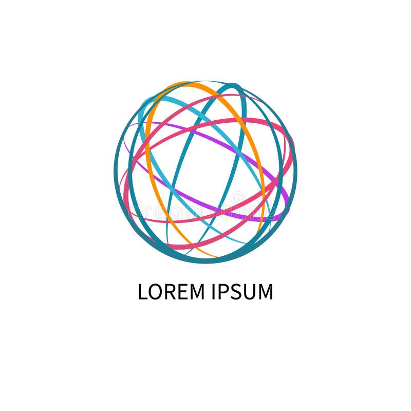 Networking Logo, Round Abstract Business Icon Stock Vector ...