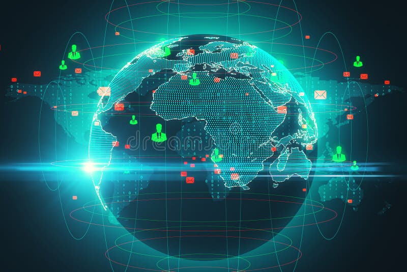 Networking and Media Concept Stock Illustration - Illustration of ...