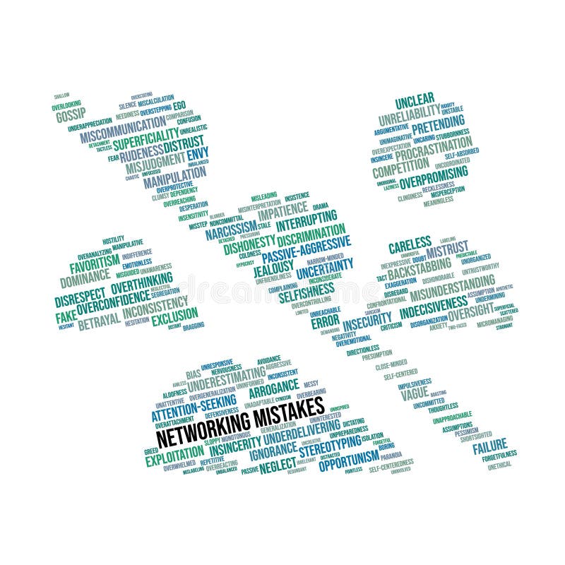 Networking Mistakes Word Cloud Stock Illustration - Illustration of ...
