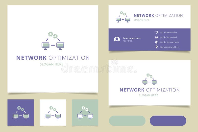 Networking Optimization Logo Design with Editable Slogan. Branding Book ...