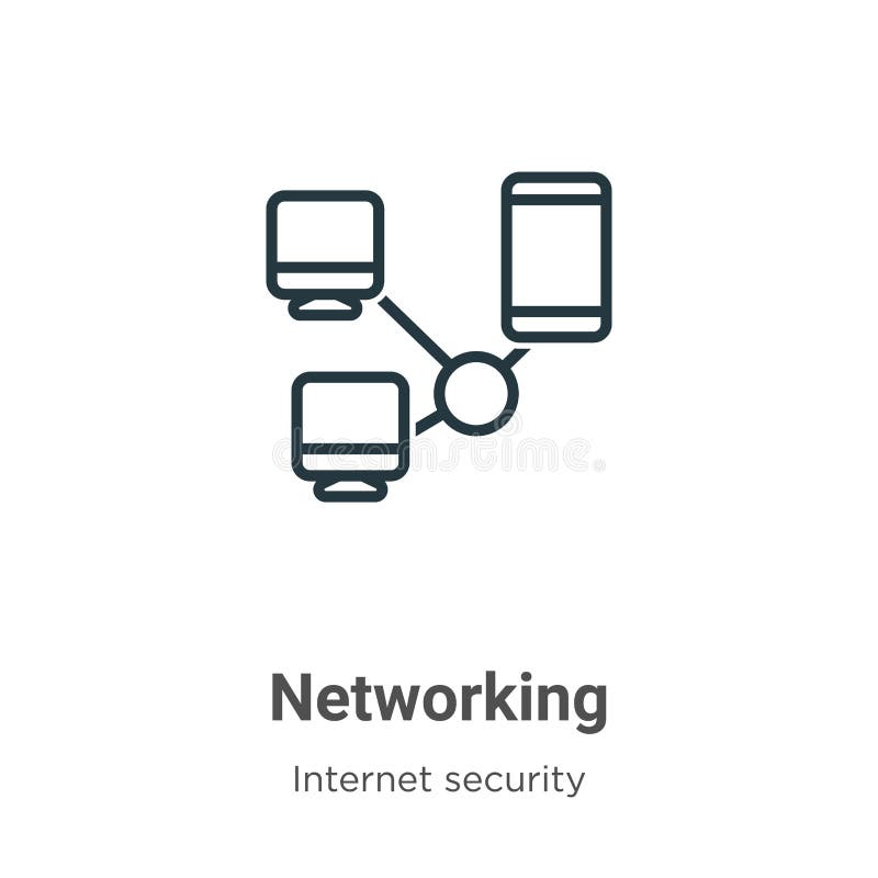 Networking Outline Vector Icon. Thin Line Black Networking Icon, Flat ...