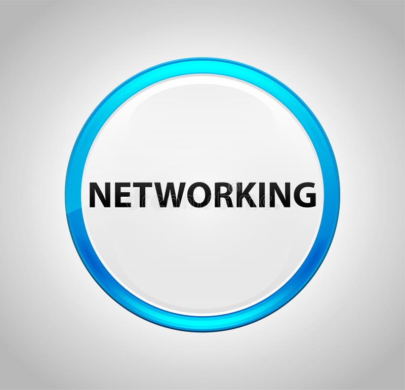 Networking Round Blue Push Button Stock Illustration - Illustration of ...
