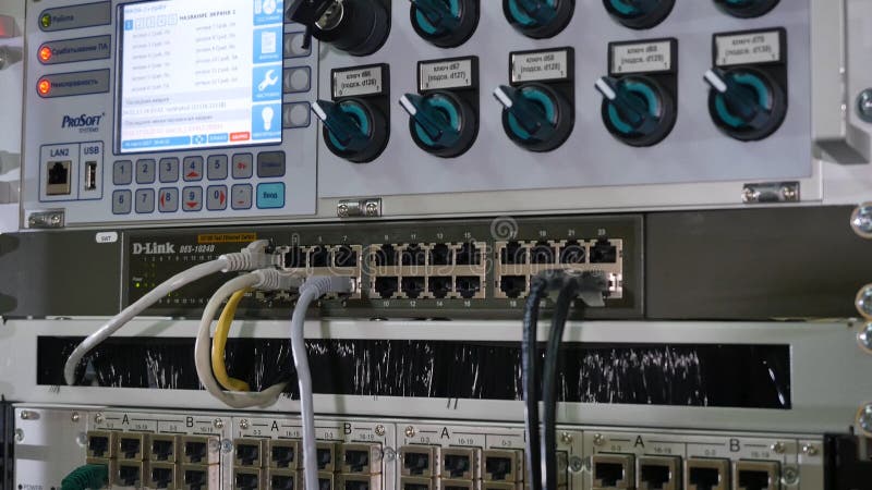 Networking Service. Network Engineer Administrator Checking Server ...