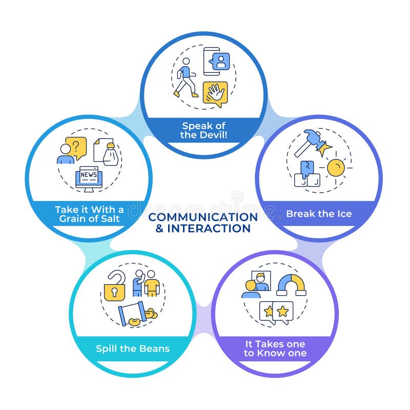 Networking Skills Infographic Circles Flowchart Stock Illustration ...