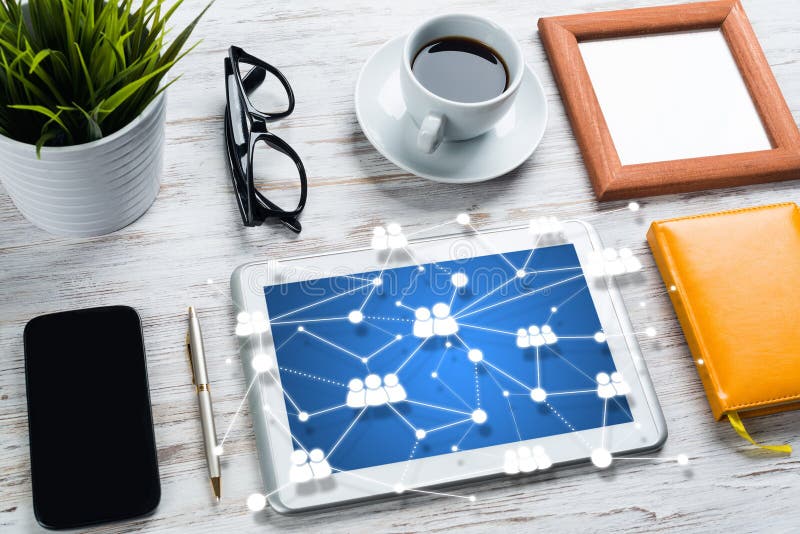 Networking and Social Communication Concepts. Stock Image - Image of ...